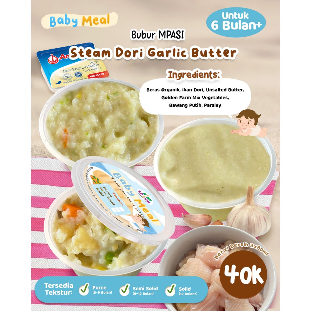 Jual Kids Spoon Bubur Mpasi Steamed Dori Garlic Butter (Frozen ...