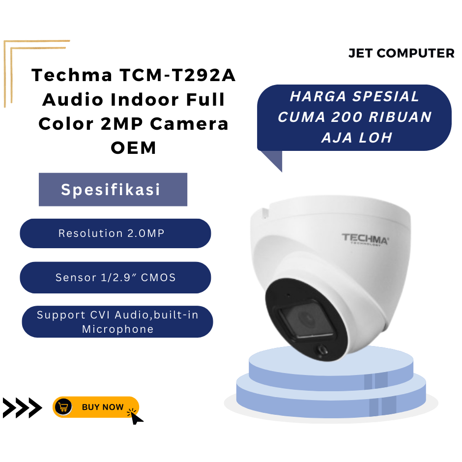Jual Techma TCM-T292A Audio Indoor Full Color 2MP Camera OEM | Shopee Indonesia
