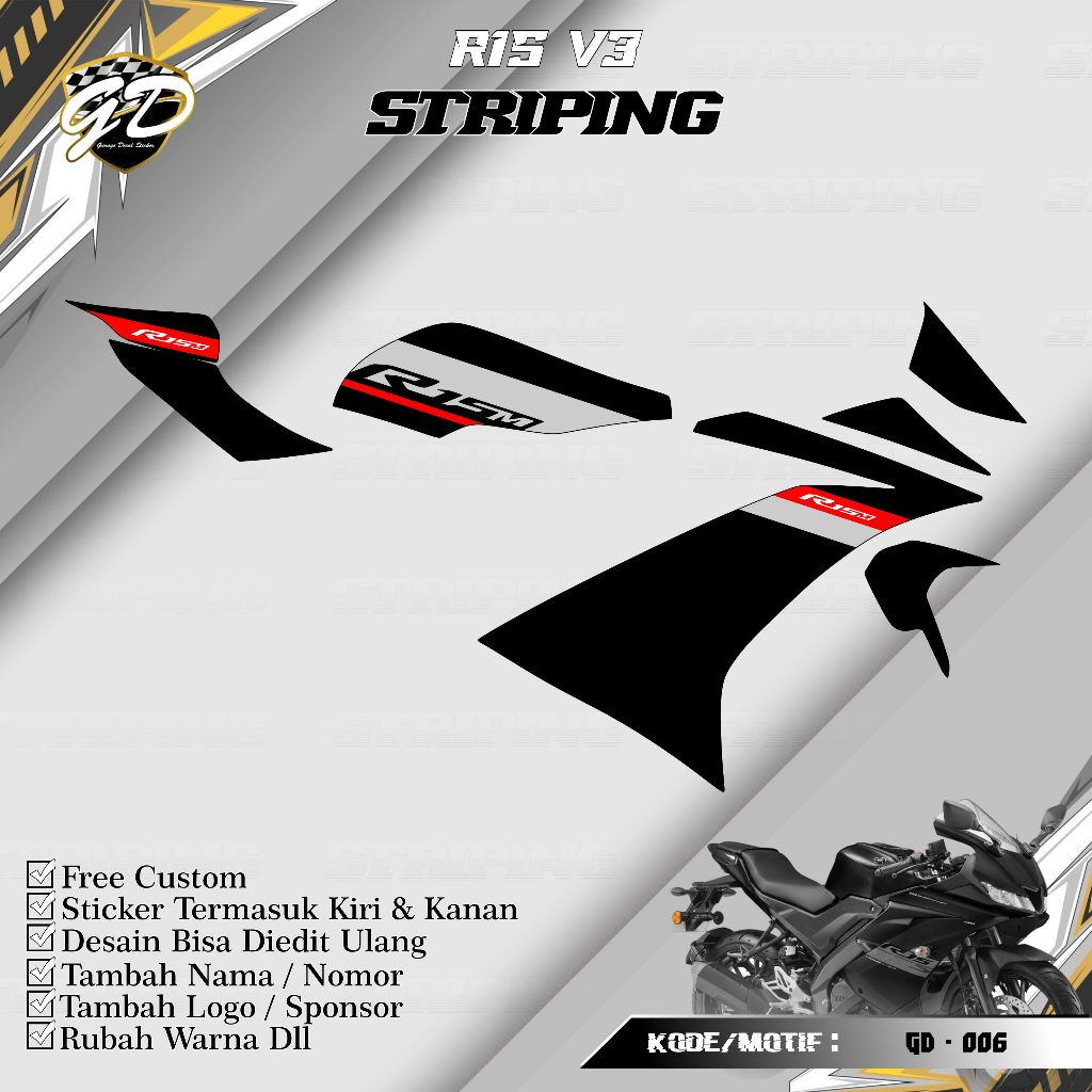 Jual Striping R15 V3 Stiker Striping R15 V3 Striping Variasi R15 V3 GD ...