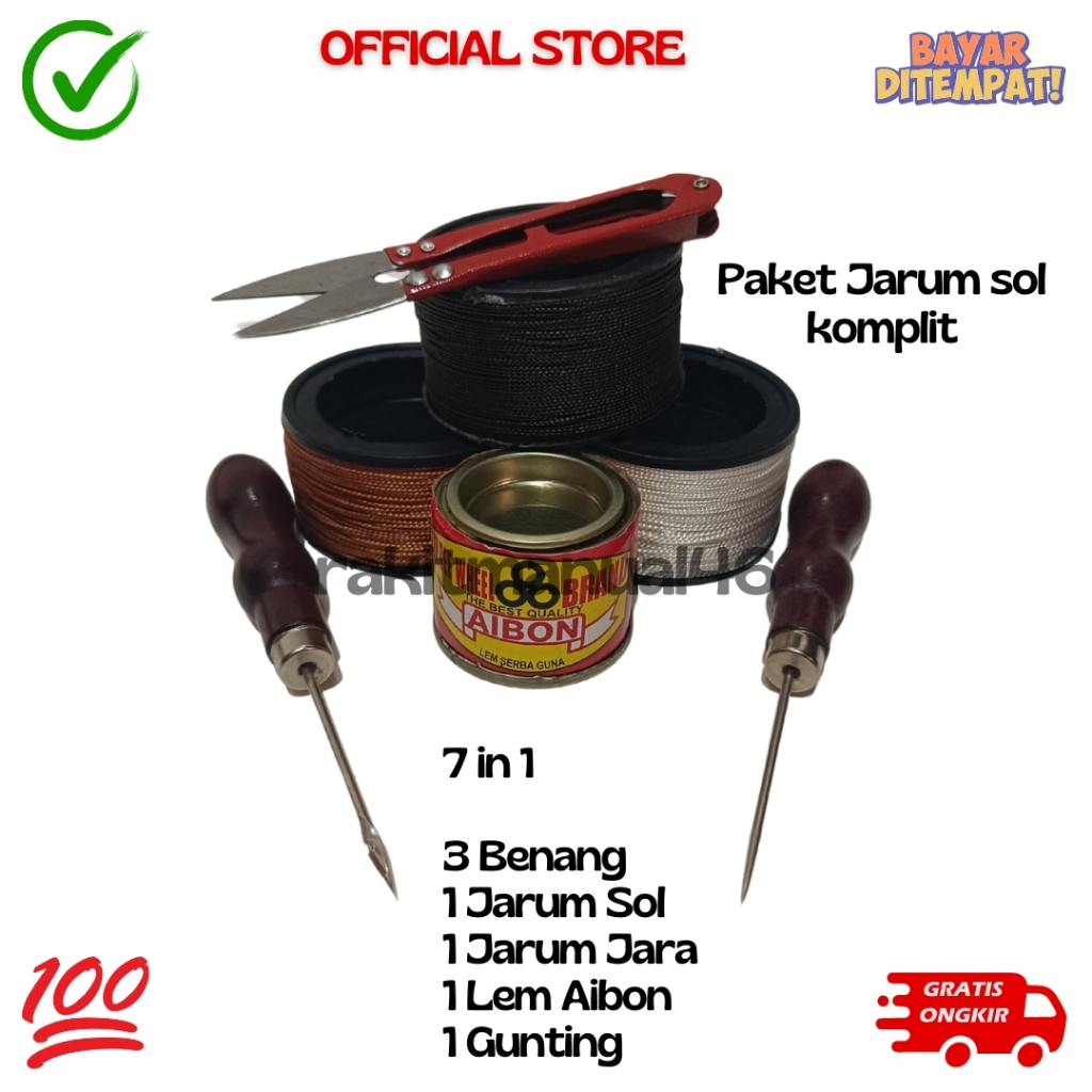 Jual Paket Benang Nilon Sol Sepatu + Jarum Sol Sepatu Original ...