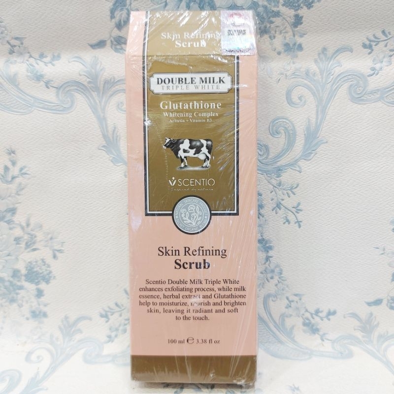 Jual Scentio Double Milk Glutathione Skin Refining Scrub 100ml | Shopee ...