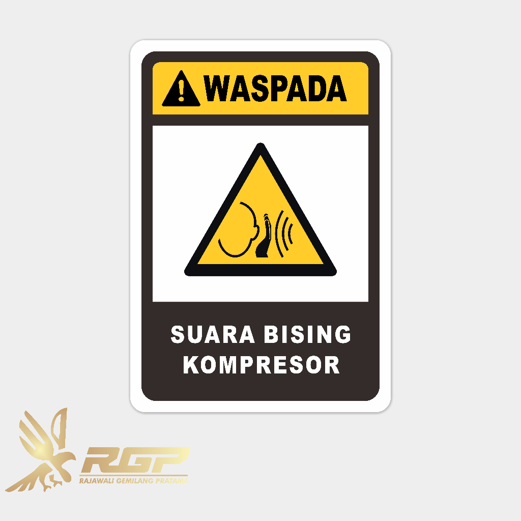 Jual Rambu K3 Waspada Suara Bising Kompresor - Plat Alumunium | Shopee ...
