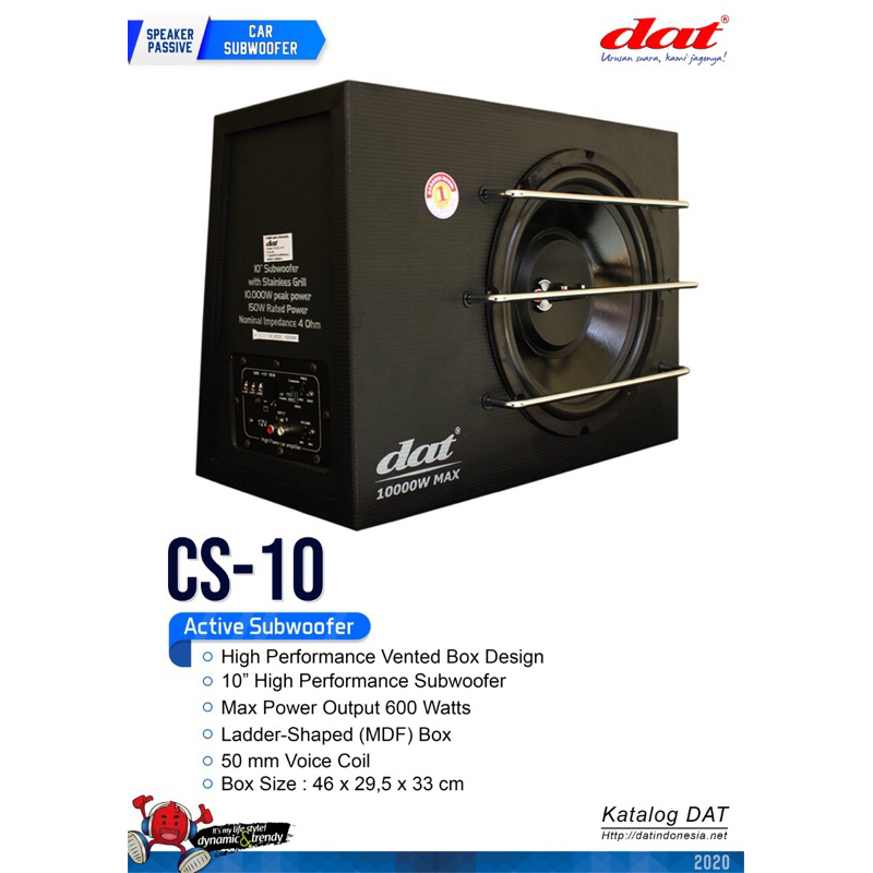 Jual Basstube Dat CS-10 / Subwoofer Aktif Dat Soundbank CS-10 | Shopee ...