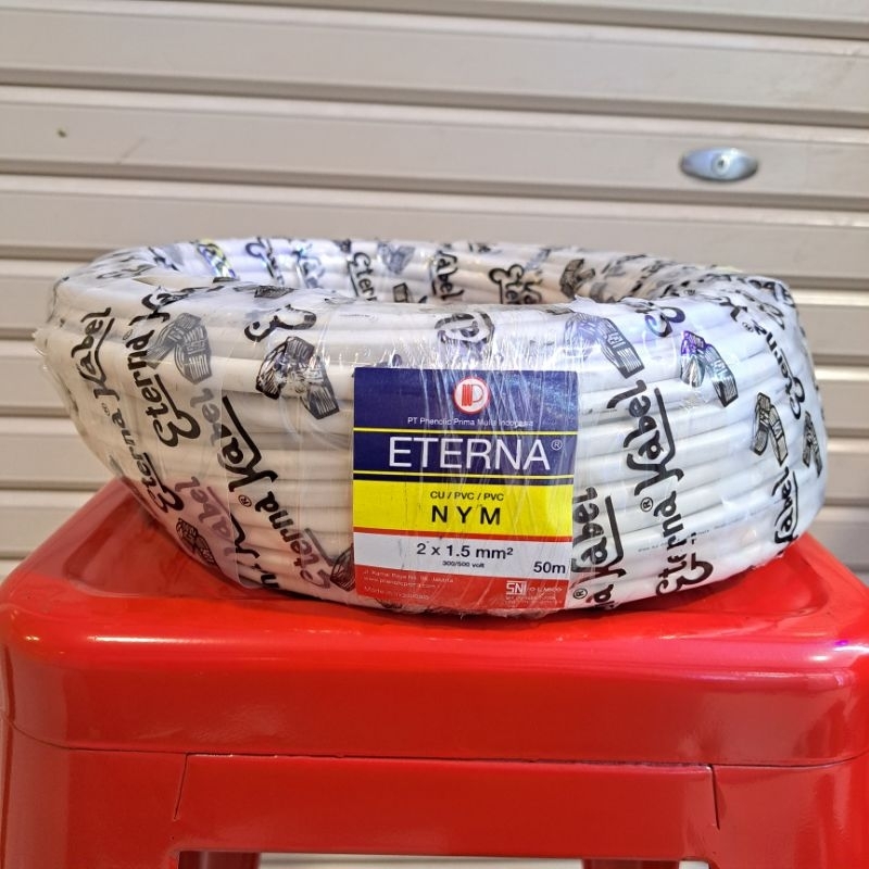 Jual Roll Kabel Eterna NYM 2x1.5 mm2 (ORI) - 50 Meter | Shopee Indonesia