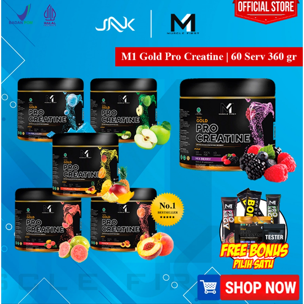 Jual M1 Muscle First Pro Creatine 360gr Creatine Monohydrate 60 ...