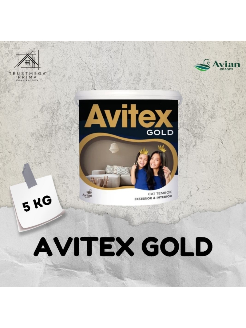 Jual CAT TEMBOK INTERIOR & EXTERIOR AVITEX GOLD 5KG | Shopee Indonesia