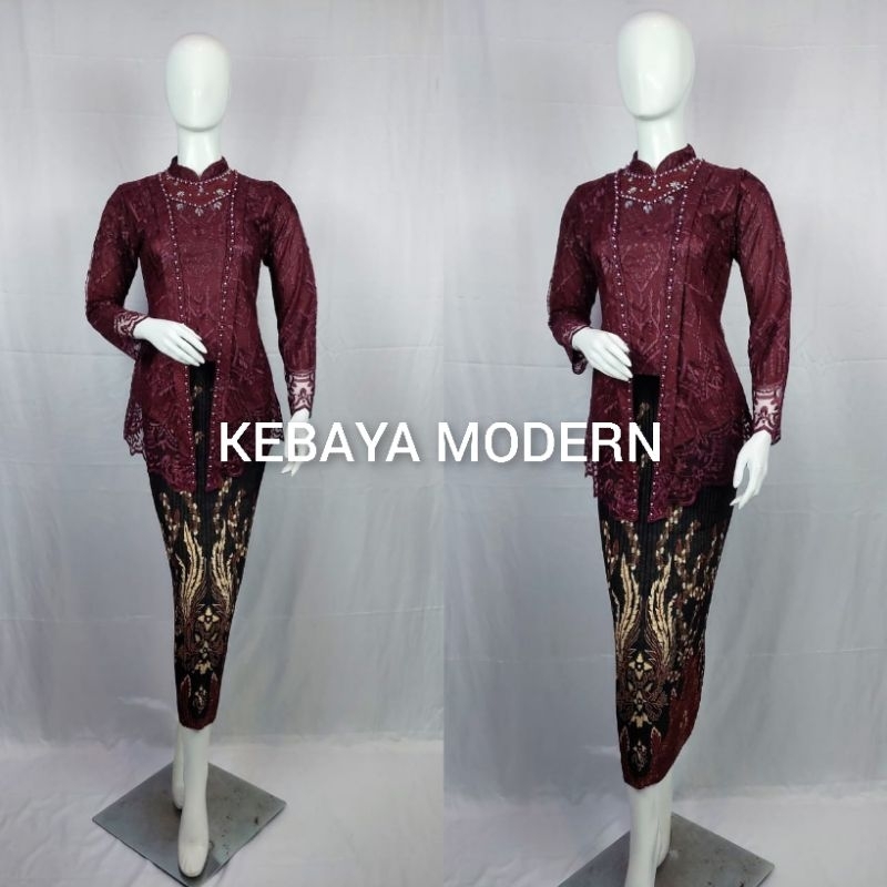 Jual Kebaya Wisuda kutu baru kebaya modern model kutu baru kerah sanghai kutu baru hijab ...