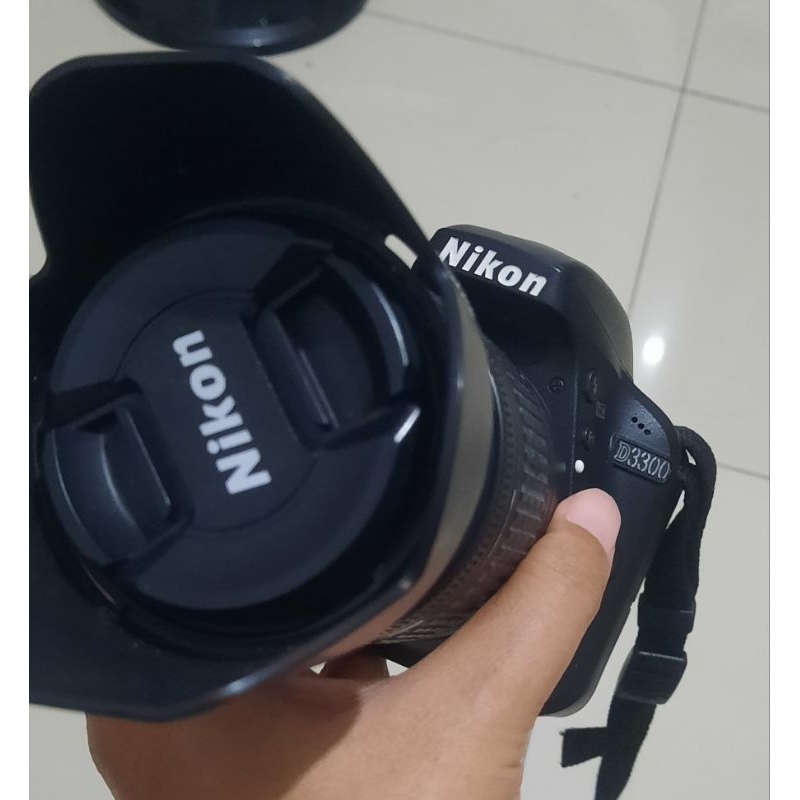 Jual Kamera Nikon D3300 Fullset dengan lensa AF-P Nikkor 18-55 3.5-5.6 G, dapet tas dan extra ...