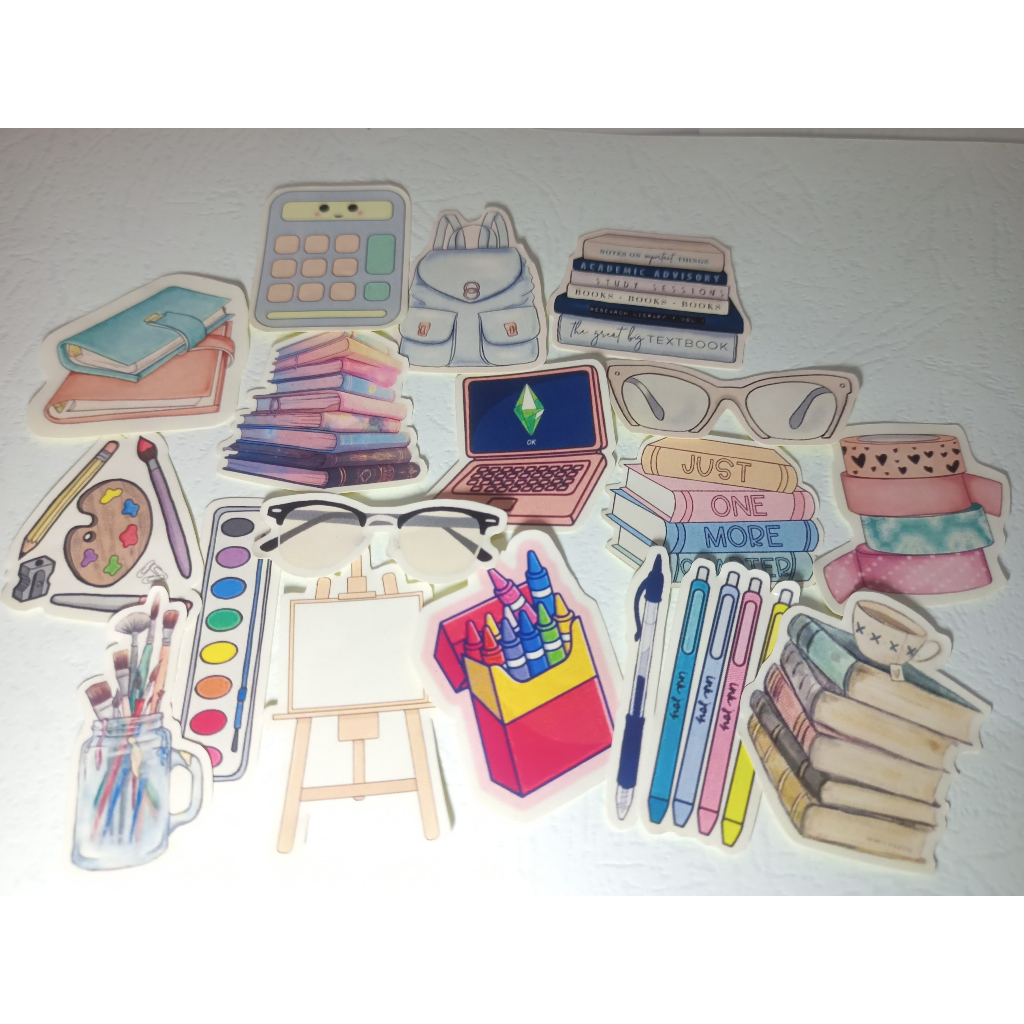 Jual [50 / 45 BIJI] STIKER MOTIF ALAT TULIS ESTETIK | AESTHETIC STICKER ...