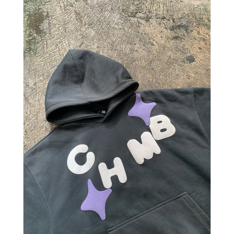 Jual [[ORIGINAL 100%]] CHMB Shooting Love Dark/Grey - Boxy Hoodie ...