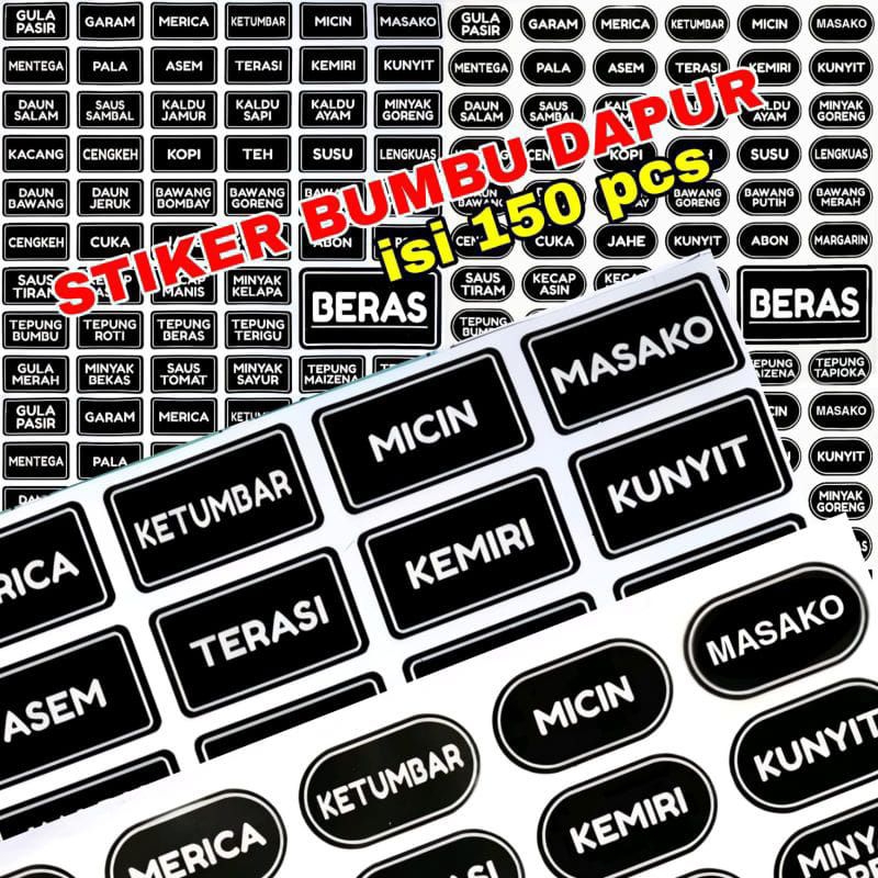Jual STIKER BUMBU DAPUR ISI 150 PCS | STIKER LABEL BUMBU DAPUR | STIKER ...