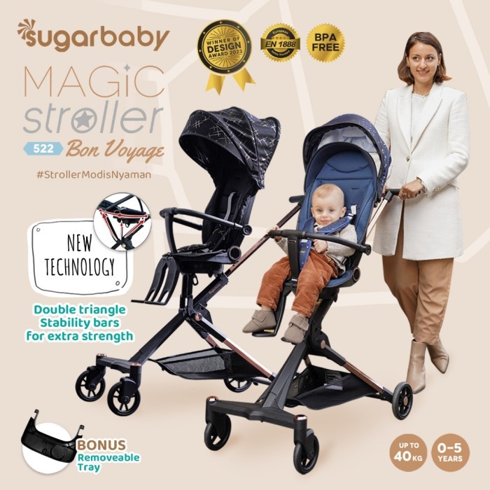 Jual SUGAR BABY STROLER MAGIC STROLLER 522 BON VOYAGE / MAGIC STROLLER ...