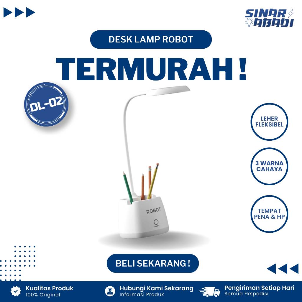 Jual Lampu Belajar / Desk Lamp Robot RT-DL02 | Shopee Indonesia