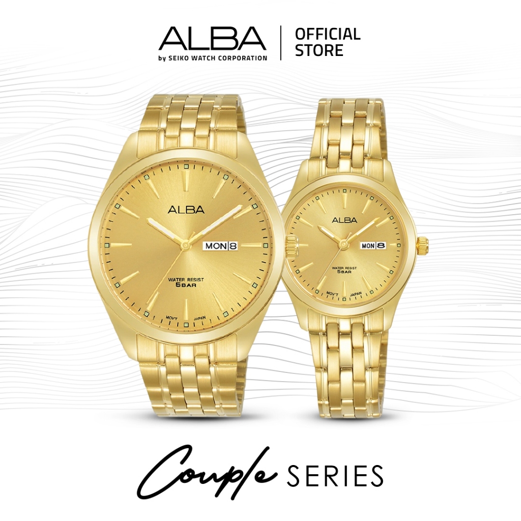 Jual ALBA Jam Tangan COUPLE AJ6186 & AN8082 Quartz Gold Watch | Shopee ...