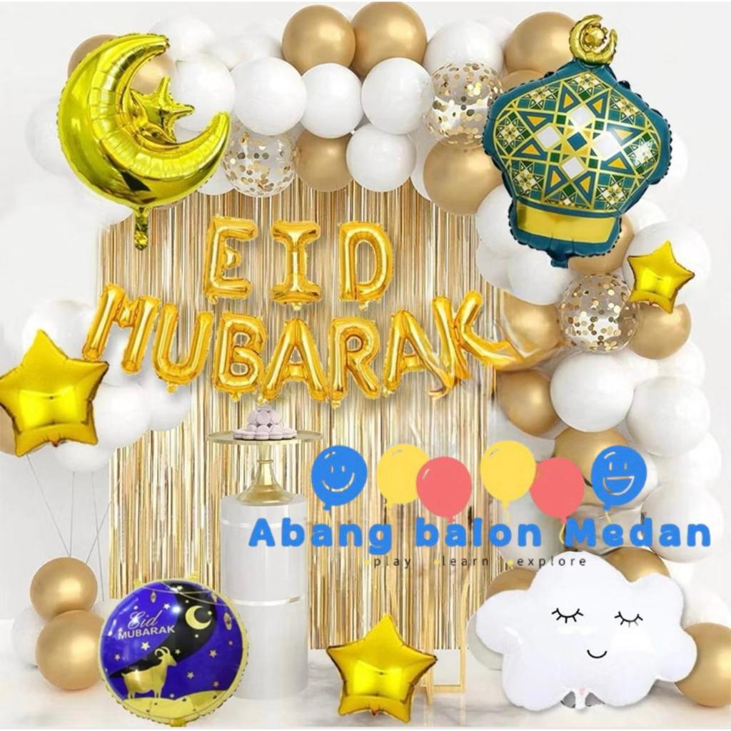 Jual Paket dekorasi idul fitri awan masjid bulan bintang lebaran eid ...