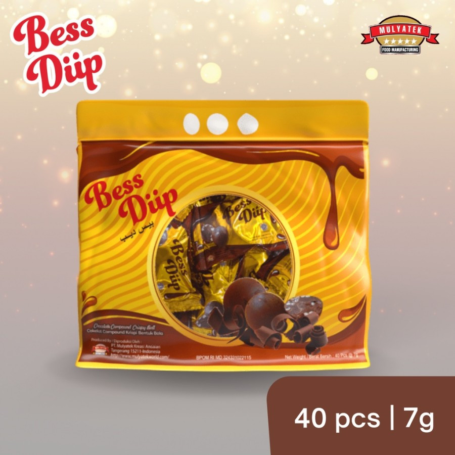 Jual Bess Diip chocolate compound crispy ball isi 40 pcs x 7Gr | Shopee ...
