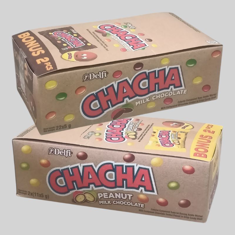 Jual DELFI CHA CHA Milk Chocolate & Peanut Chocolate 5gr (20 pcs/box ...