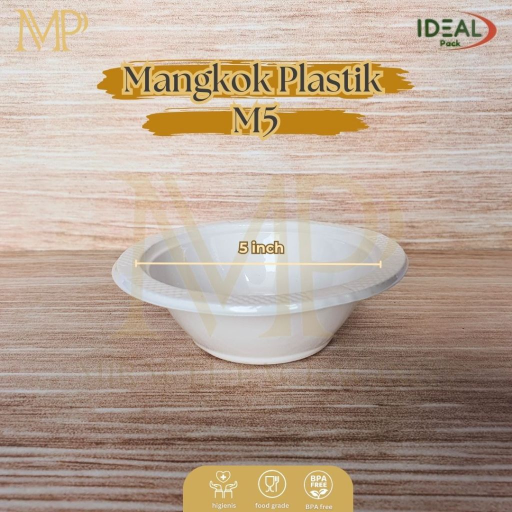 Jual Mangkok Plastik Putih M5 M6 M7 IDEAL / Mangkok Plastik Sekali ...