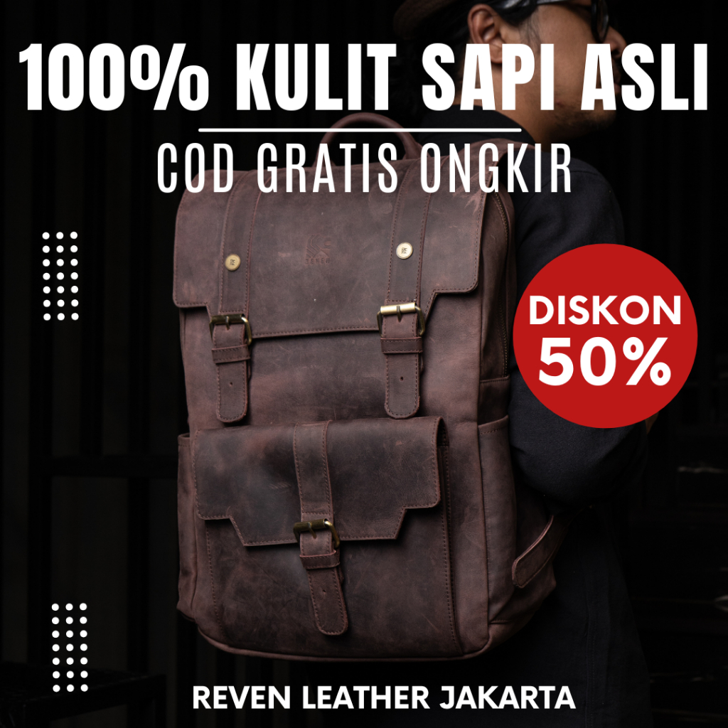 Jual Reven Leather Jakarta - Harrier Ransel Kapasitas Besar Kulit sapi asli Antik Buatan Tangan ...