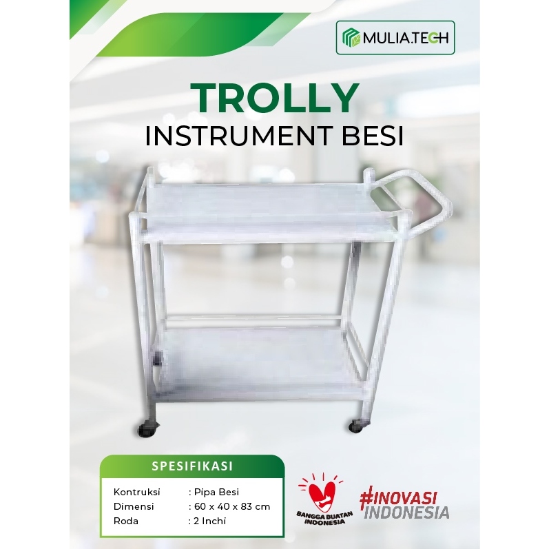 Jual TROLLY INSTRUMENT BESI STANDAR & BESI + KACA | Shopee Indonesia