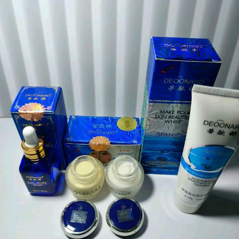 Jual PAKET CREAM DEOONARD BIRU SET 4IN1 WHITENING ORIGINAL // cream ...