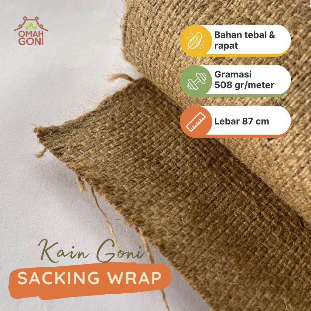 Jual Kain Goni Sacking Wrap Ukuran 100 cm x 87 cm - Bahan Karung Goni ...