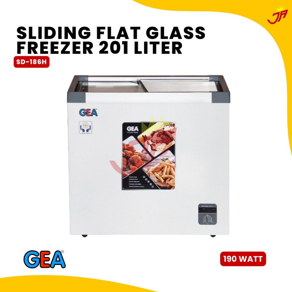 Jual GEA Sliding Flat Glass Freezer SD-186H / Sliding Freezer 200 Lt ...