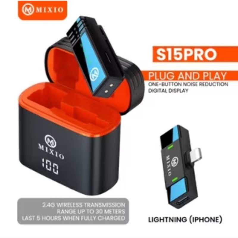 Jual mixio s15 pro microphone wireless lavalier plug n play mixio ...