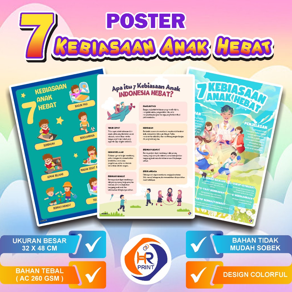 Jual Poster 7 Kebiasaan Anak Indonesia Hebat - POSTER EDUKASI ANAK ...