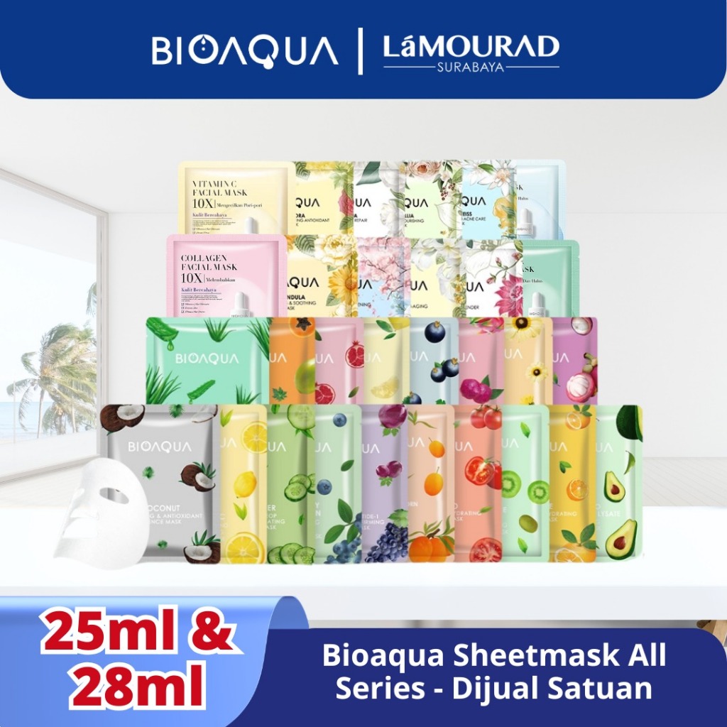 Jual BIOAQUA Sheet Mask 25ml & 28ml - Natural & Vegetables and Fruits - 10X The Effect - Flowers ...