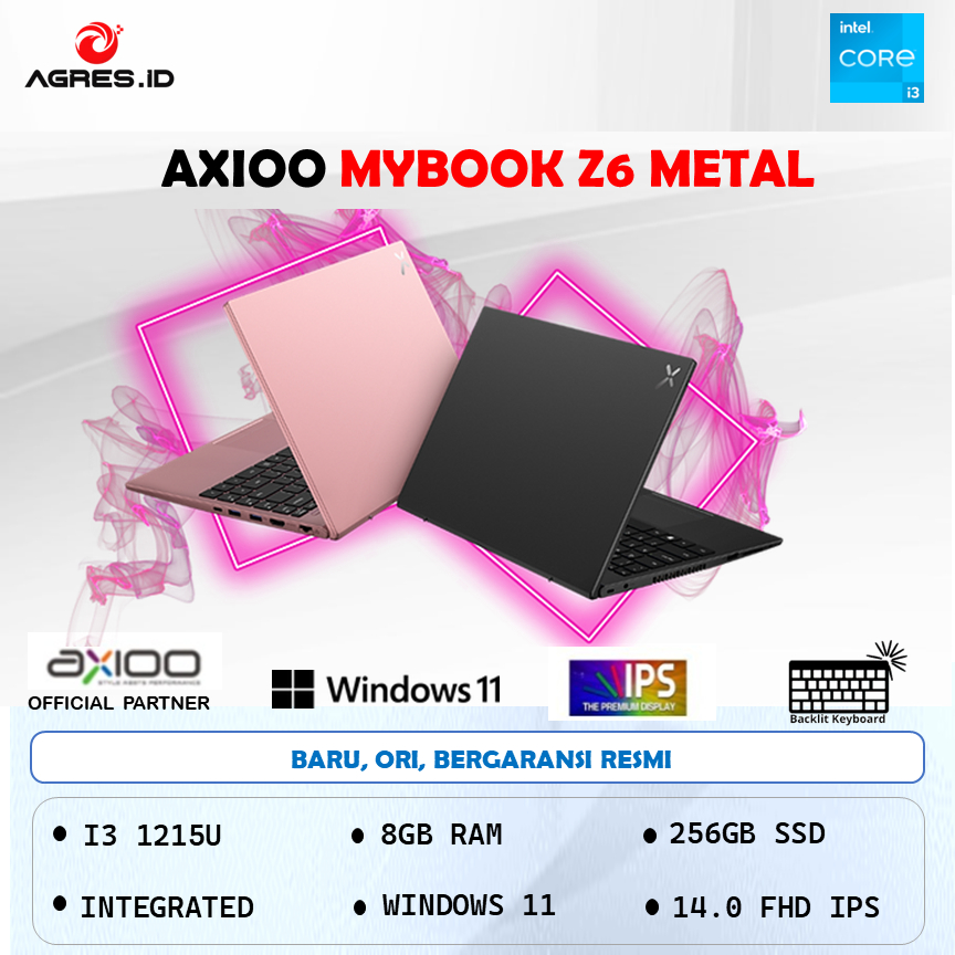 Jual AXIOO MYBOOK Z6 METAL I3 1215 8GB 256GB W11+OHS 14.0FHD IPS BLIT LAN BLK | Shopee Indonesia