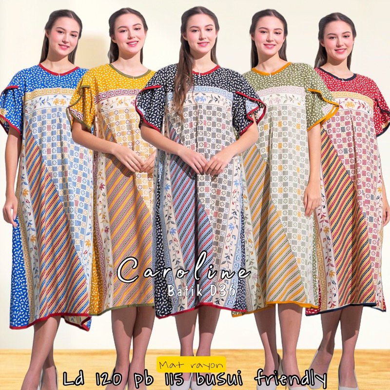 Jual (Semerbak) Daster Caroline rayon halus busui friendly ld 120 Jumbo ...