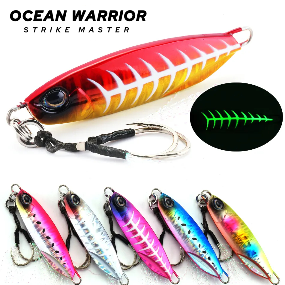 Jual OCEAN WARRIOR L8 Metal Jig 60gr Timah Hitam 3D UV Effect Luminous ...