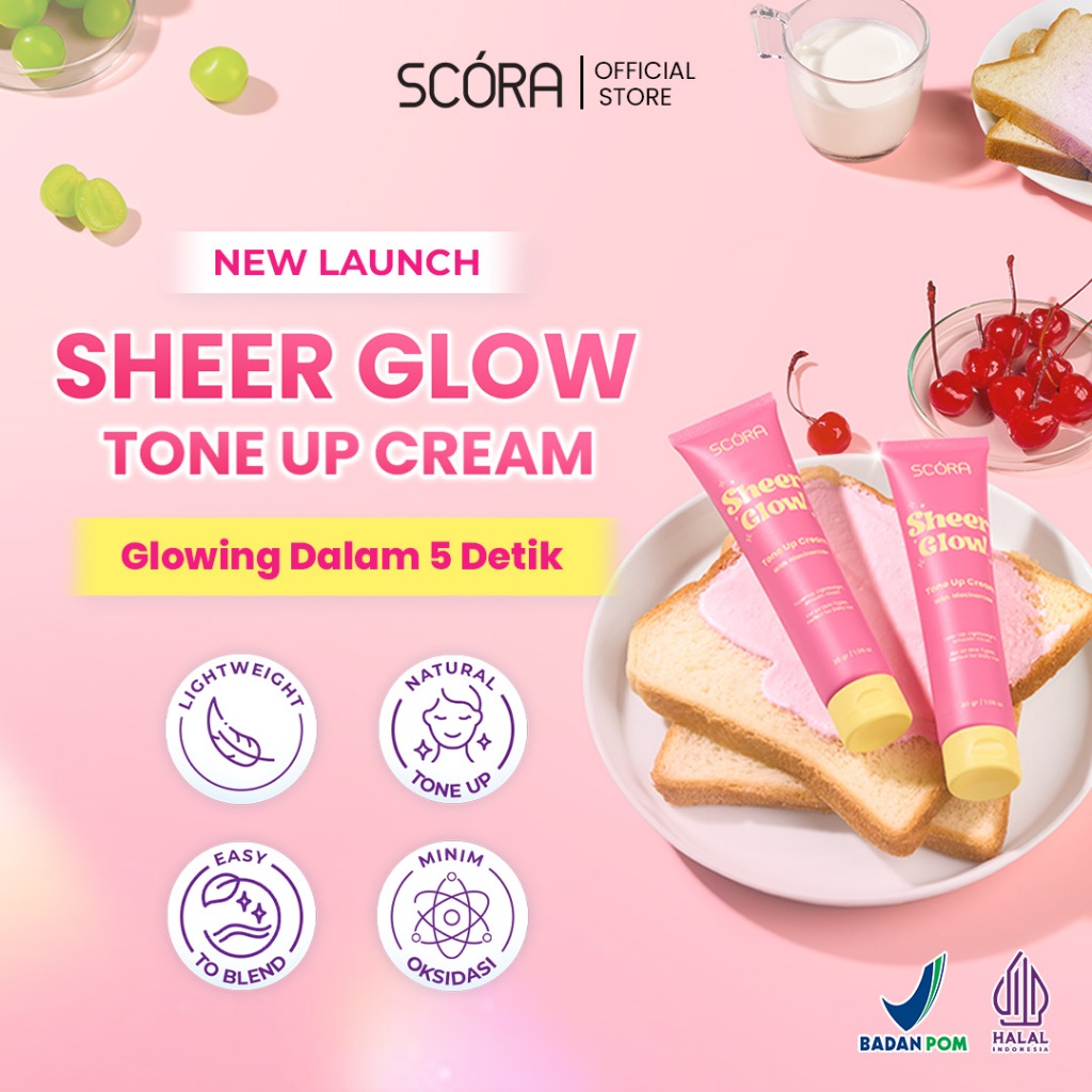 Jual [PRE ORDER] NEW LAUNCH SCORA Sheer Glow Tone Up Cream 30 Gr ...