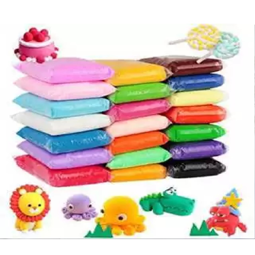 Jual Mainan viral Magic Clay Polymer Clay Import 12 Warna Plastisin ...