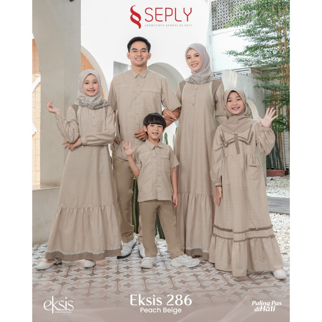 Jual Seply | Eksis 286 Peach Beige Baju Sarimbit Keluarga | Shopee ...