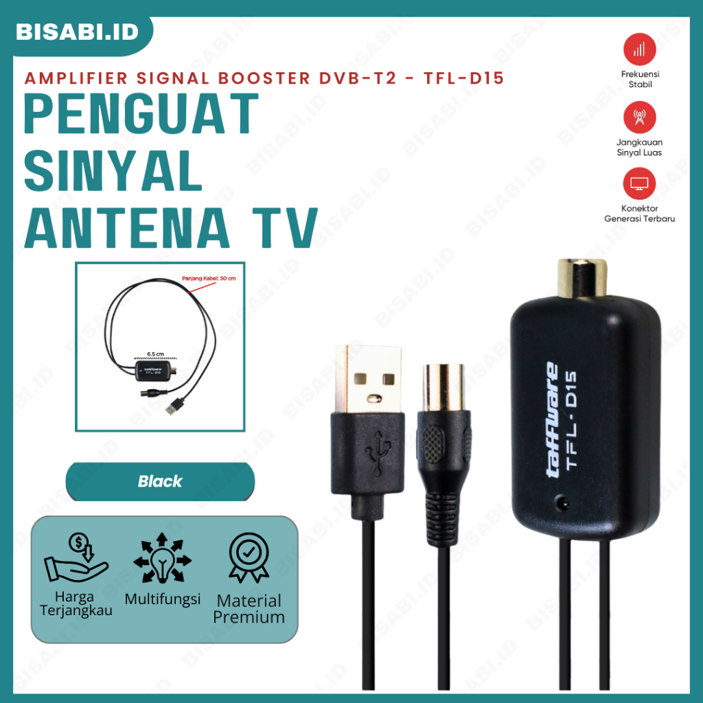 Jual Penguat Sinyal Antena TV Amplifier Signal Booster DVB-T2 TFL-D15 ...