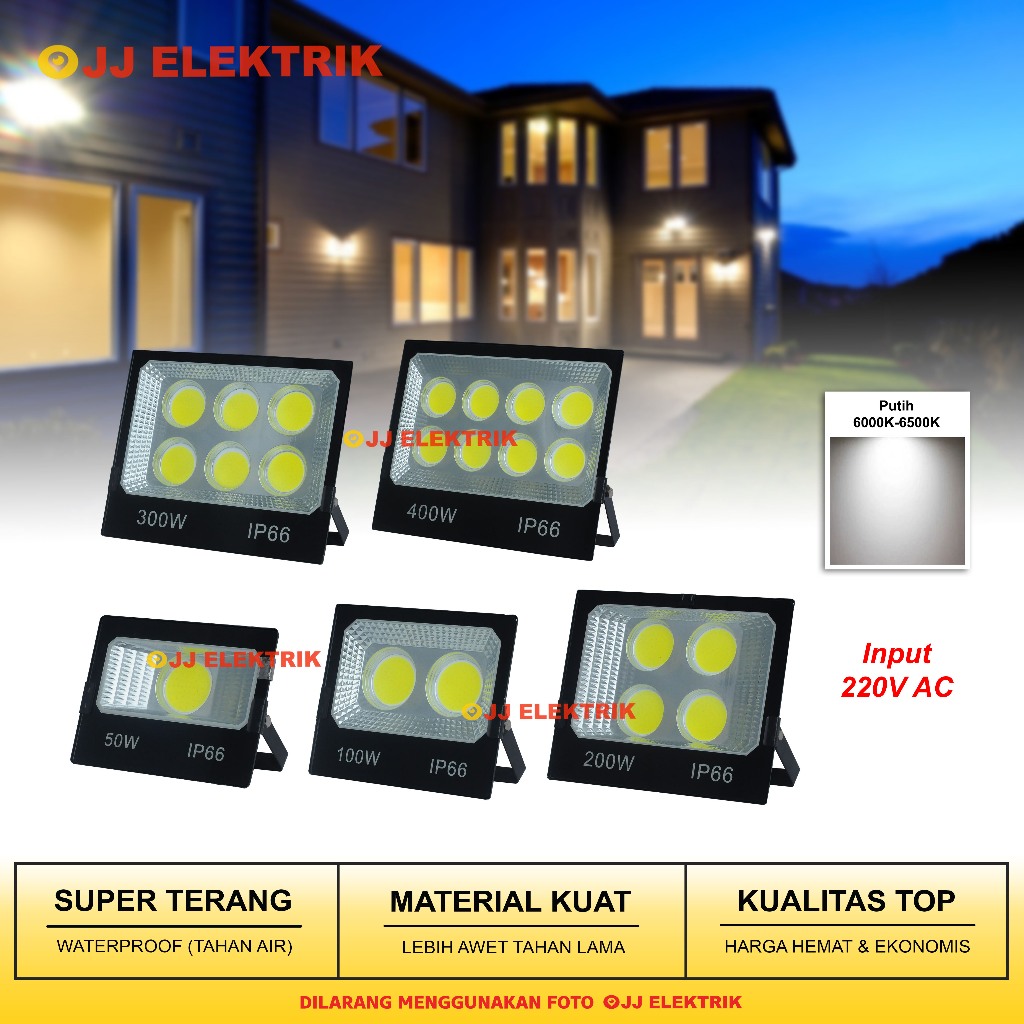 Jual Lampu Sorot LED COB Outdoor 50W 100W 200W 300W 500W - Lampu Tembak Terang Waterproof ...