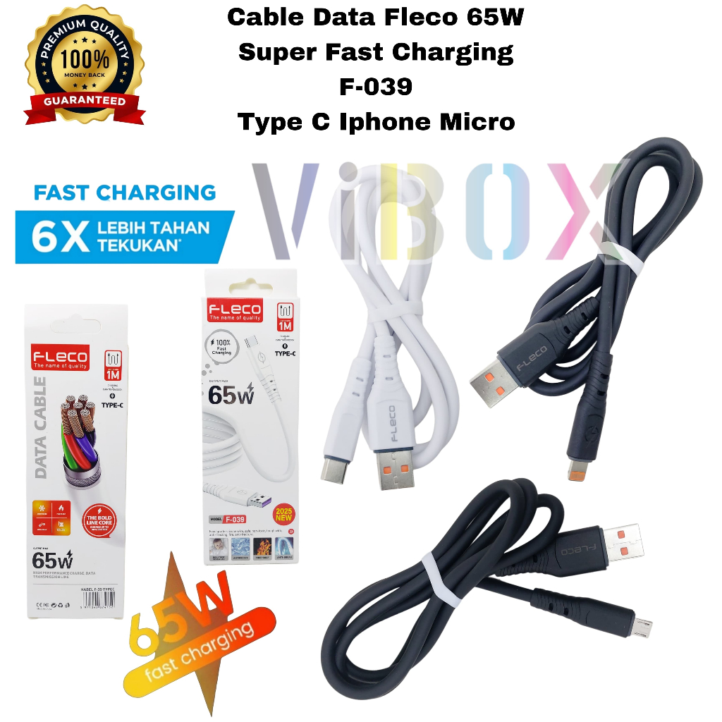Jual Kabel Data Fleco 65w F-039 Super Fast Charging 5A P Kabel Casan 1M ...