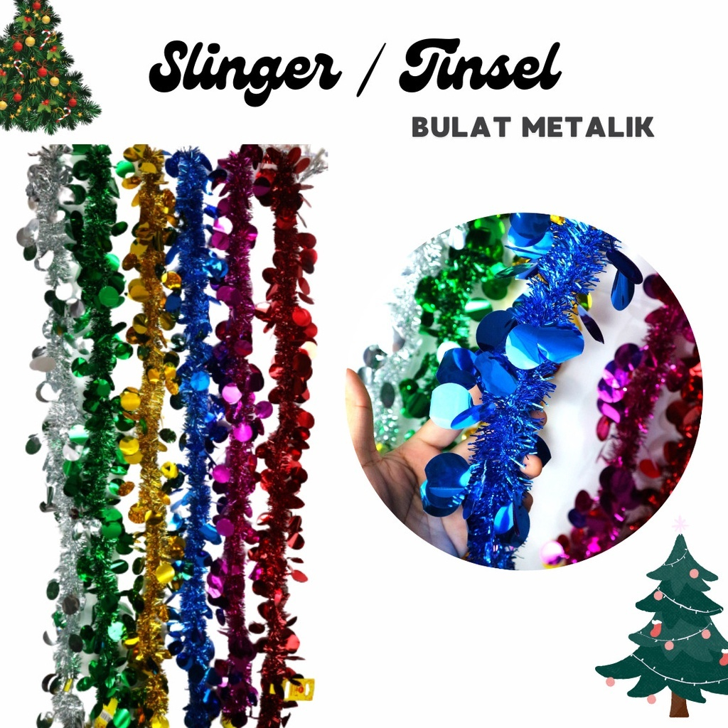Jual Slinger Rumbai/Hiasan Natal Tinsel Vis-1 Motif | Shopee Indonesia