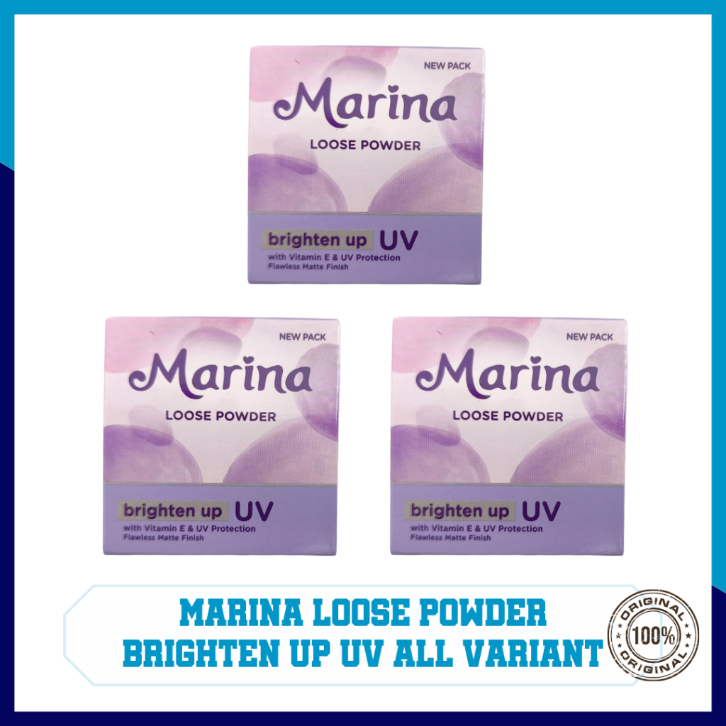 Jual MARINA LOOSE POWDER UNGU UV PROTECTION 25 GRAM | Shopee Indonesia