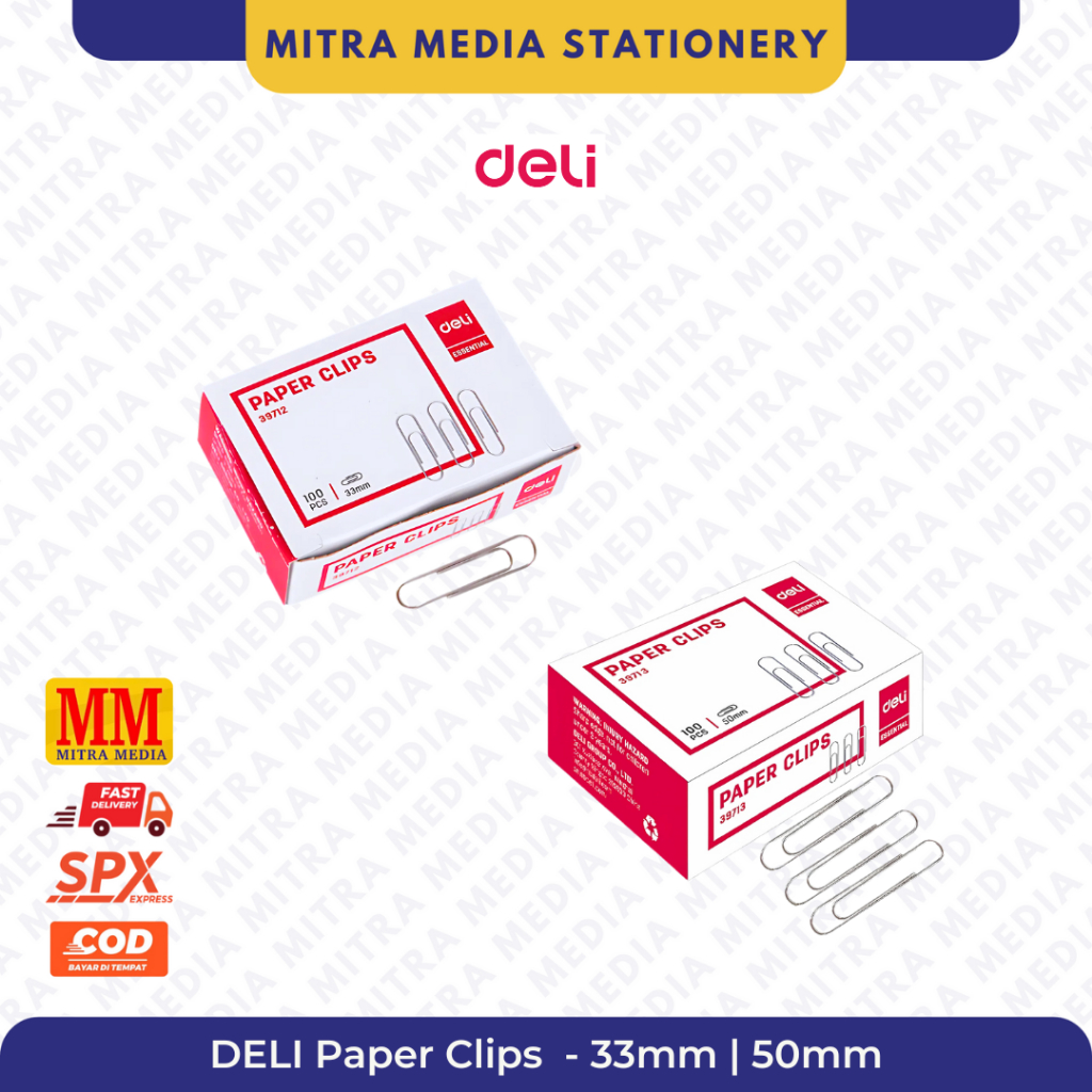 Jual Deli Paper Clips / Klip Kertas Isi 100 Pcs Ukuran 33mm / 50mm ...