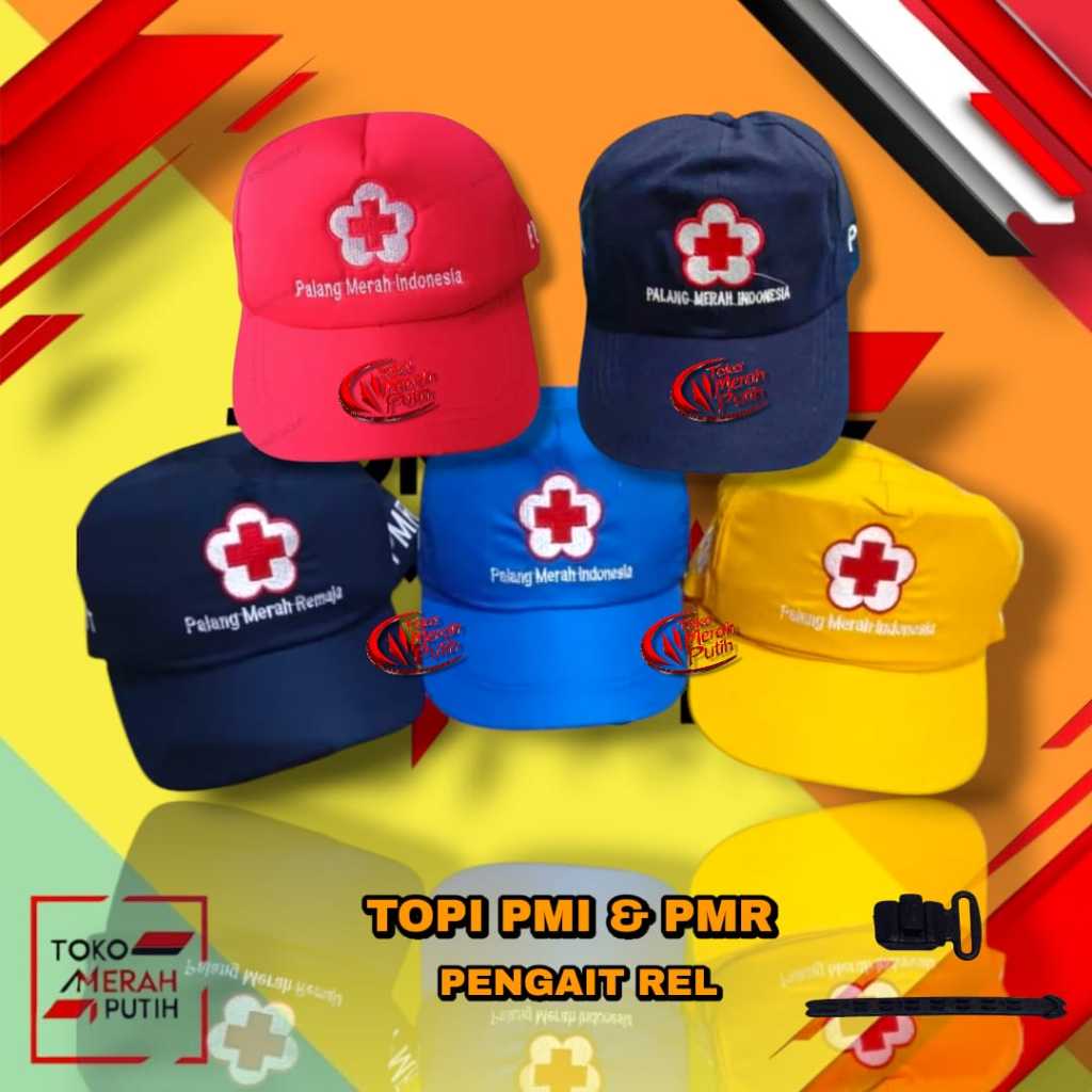 Jual Topi PMI PMR palang merah remaja indonesia merah kuning biru ...