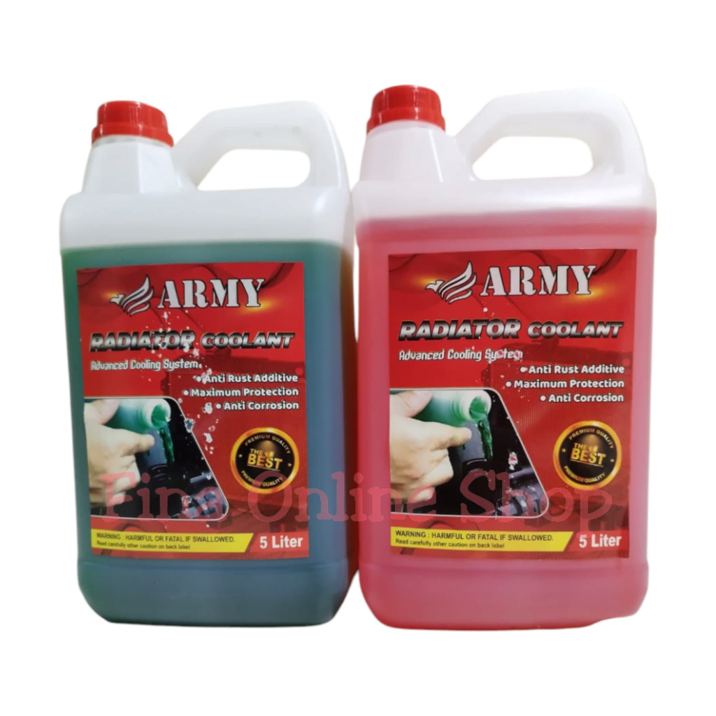 Jual Army Radiator Coolant Hijau / Merah Cairan Pendingin Mesin 5L ...