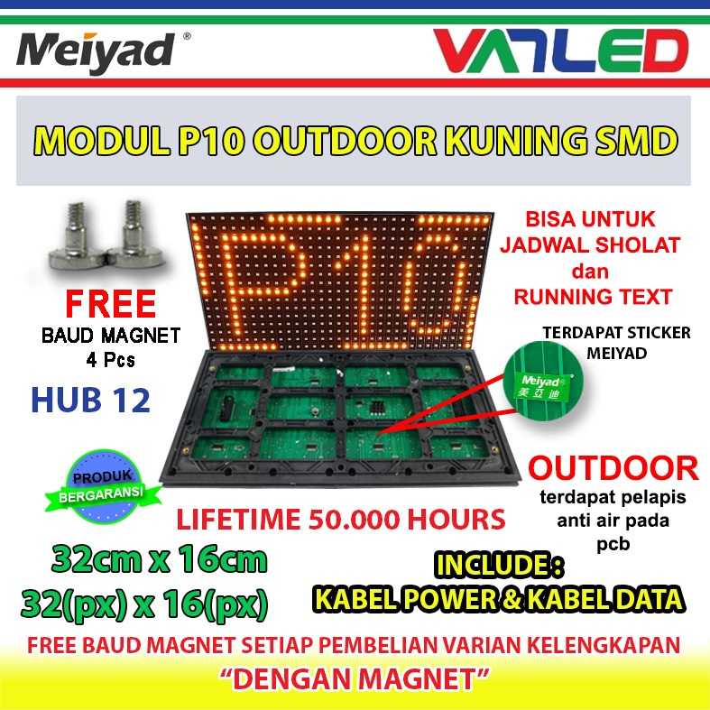 Jual Panel Modul Module Running Text P10 Outdoor SMD Kuning | Shopee ...