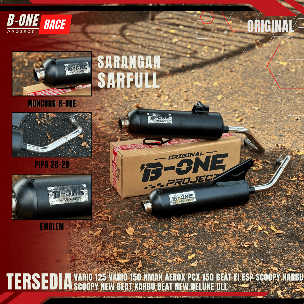 Jual Knalpot Standar Racing B-ONE PROJECT Beat Esp Vario 125 New Beat ...