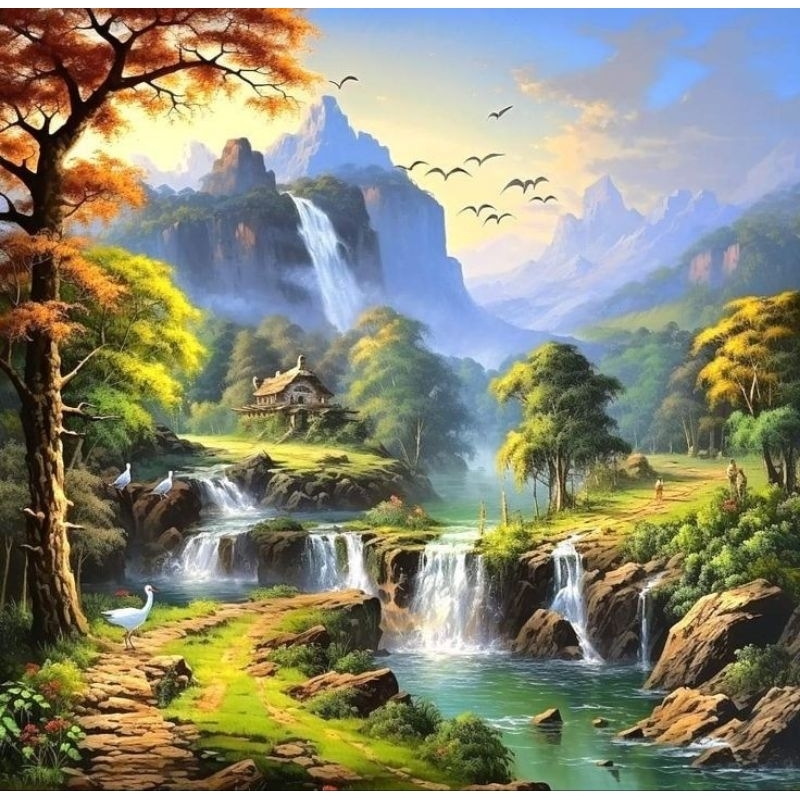 Jual poster cetak jumbo, pemandangan alam, hiasan dinding pemandangan ...