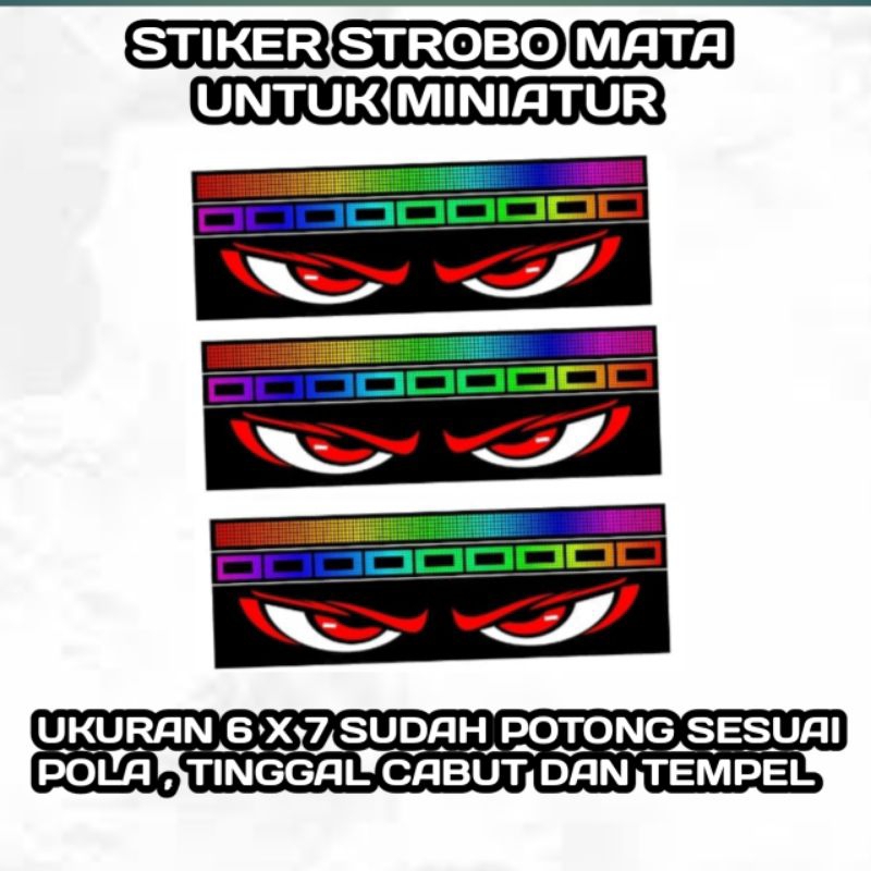 Jual {KODE 010} STIKER STROBO MATA DAN RUNNING TEXT V2 SPECIAL EDITION ...
