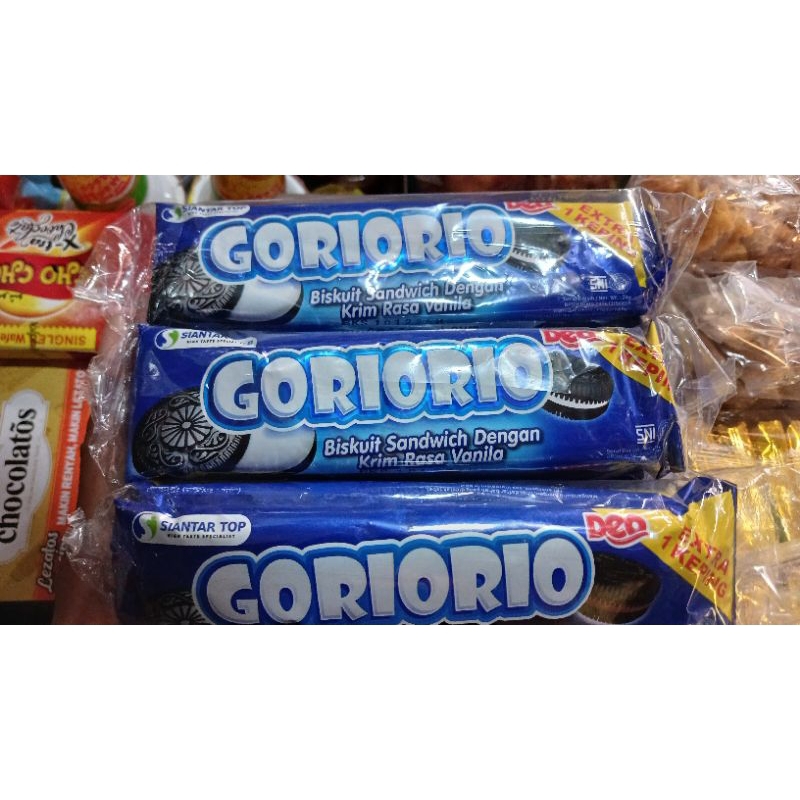 Jual Gorio Goriorio Biskuit sandwich Krim Cream Vanila Krim Coklat Isi 10 Pcs | Shopee Indonesia