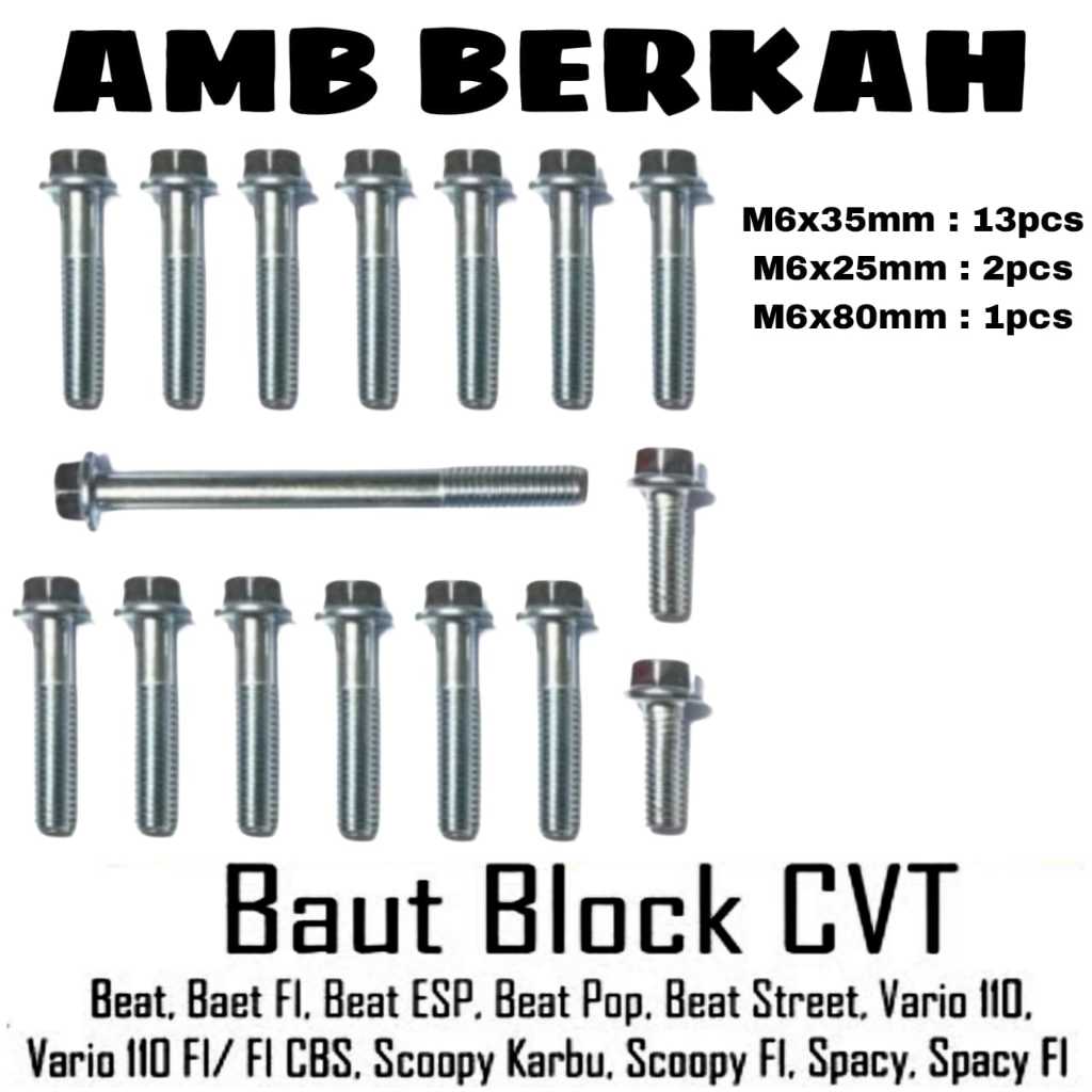 Jual BAUT BLOCK CVT/BLOCK MESIN SET ( BEAT KARBU,,BEAT FI,,BEAT ESP ...
